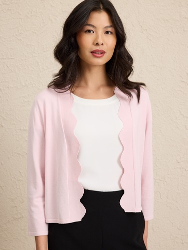 3/4 Sophia Scallop Edge Cardi