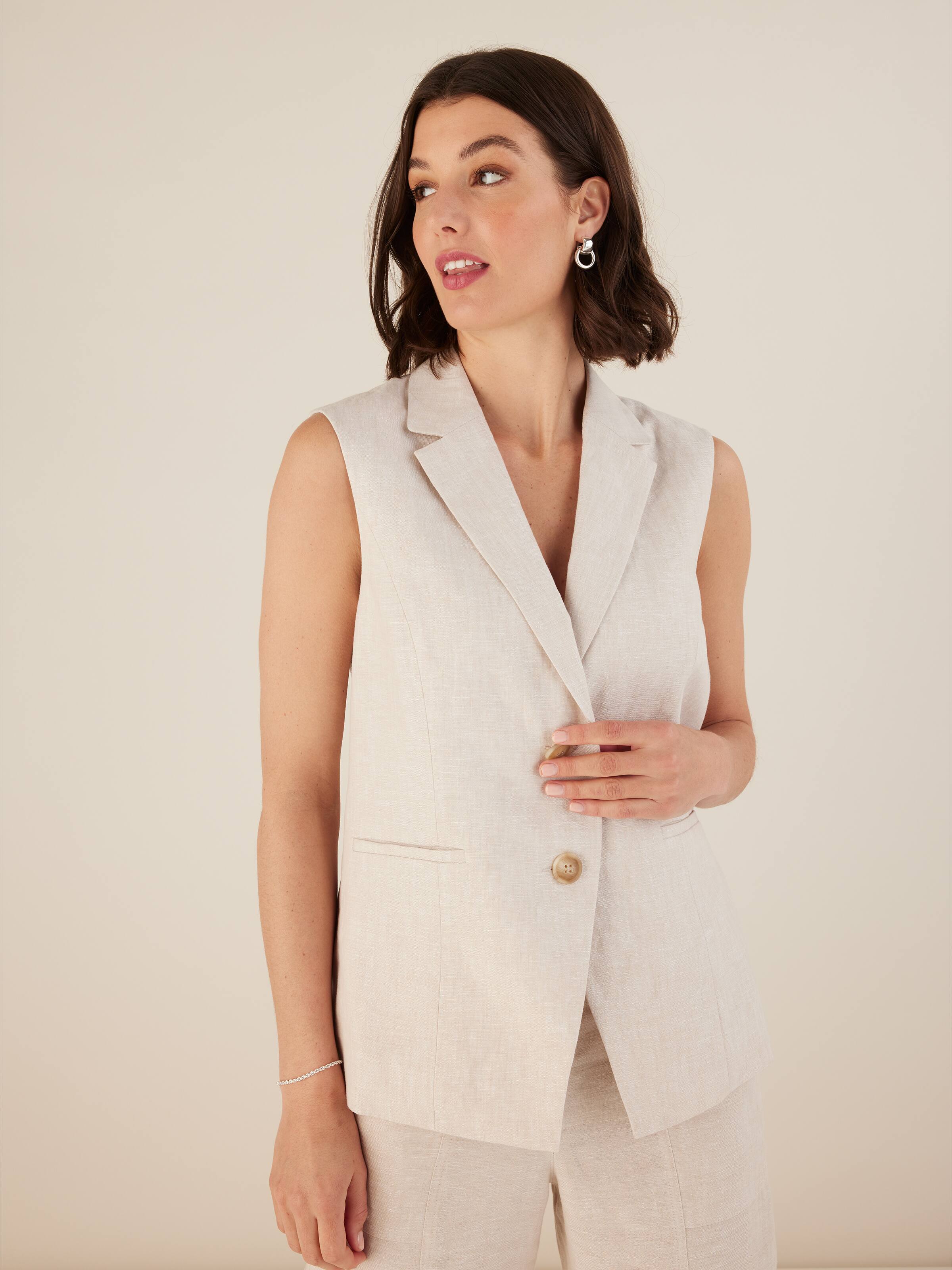 Linen Longline Vest - JacquiE Online