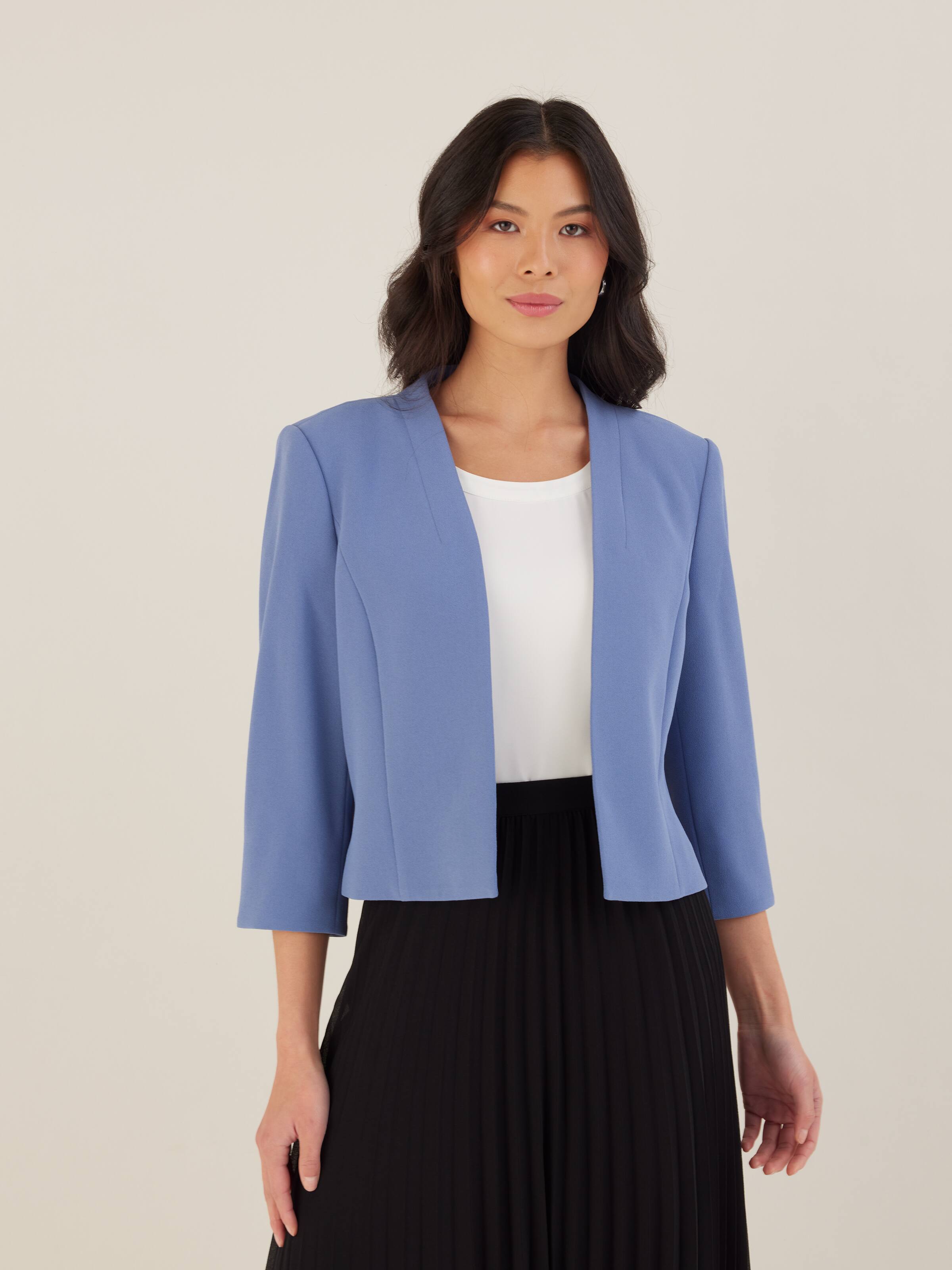 Crop Fashion Crepe Jacket Periwinkle - JacquiE Online