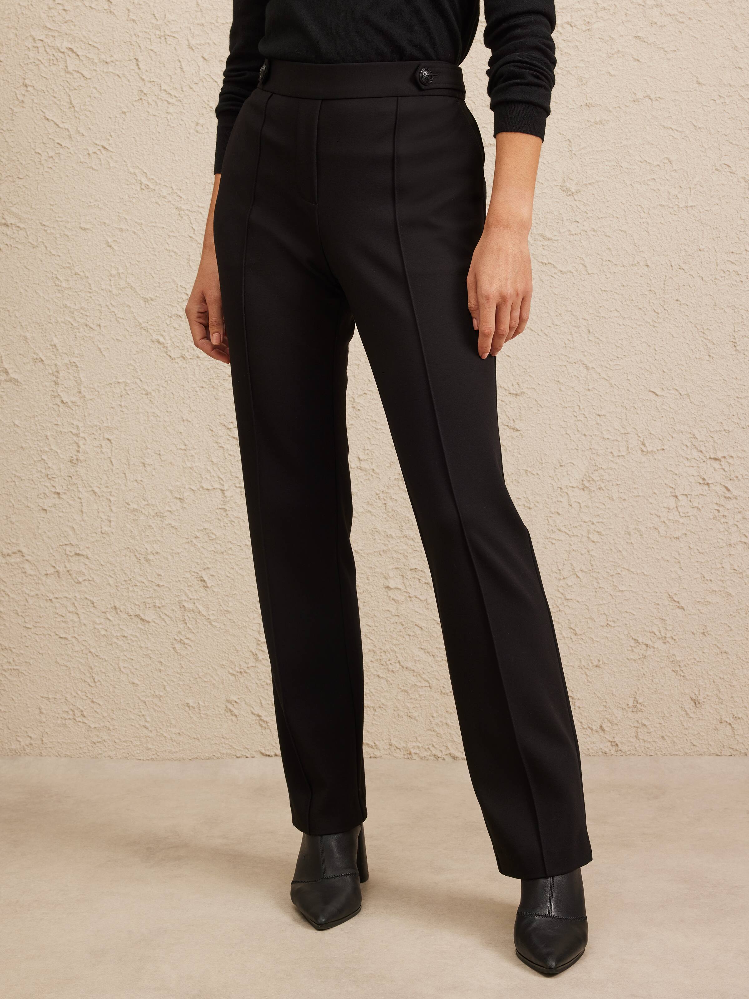 Tab Waist Ponte Pull On Pant Black - Smiggle Online