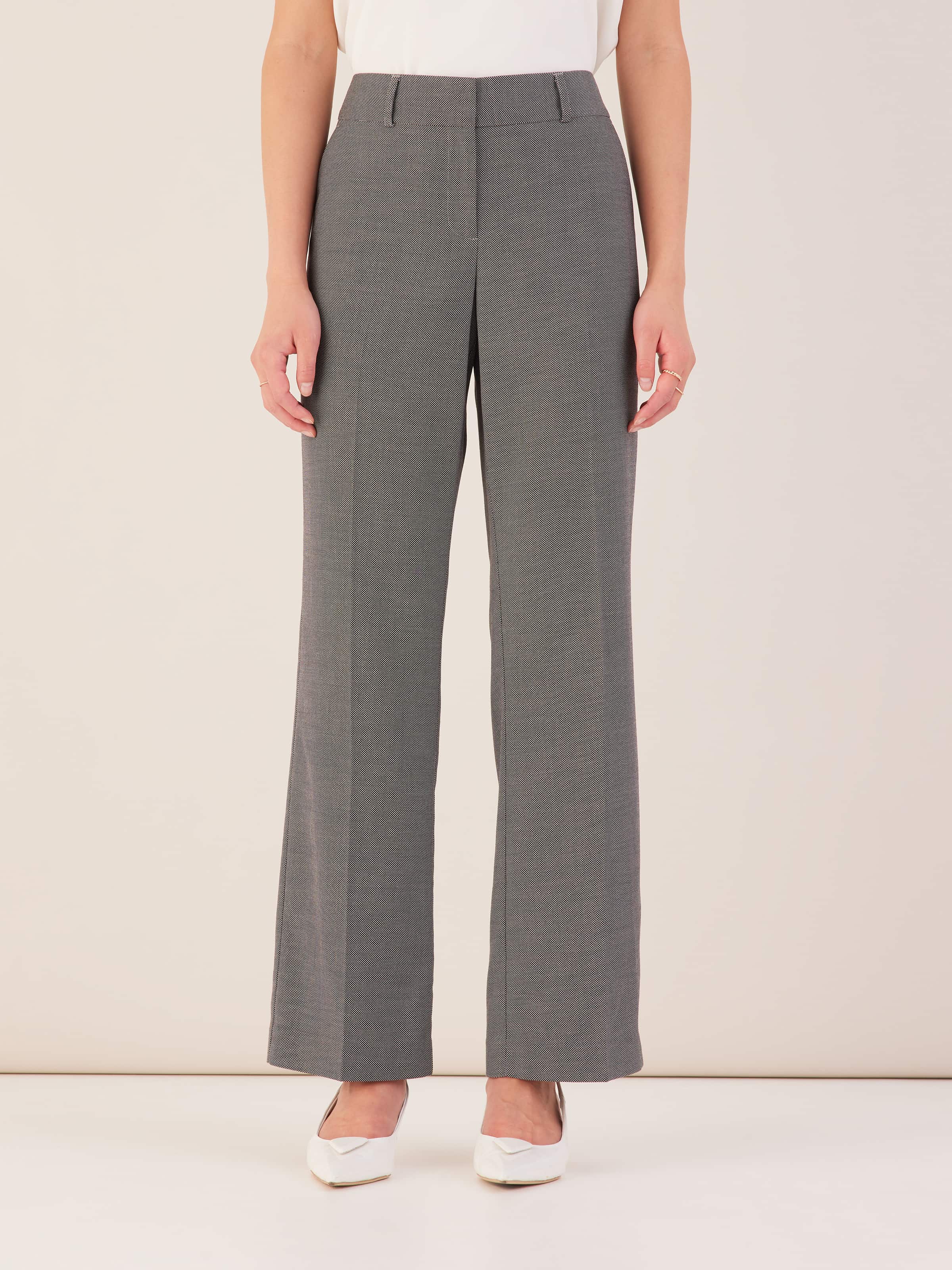 Grey Mini Texture Wide Suit Pant Grey Mini Texture - JacquiE Online