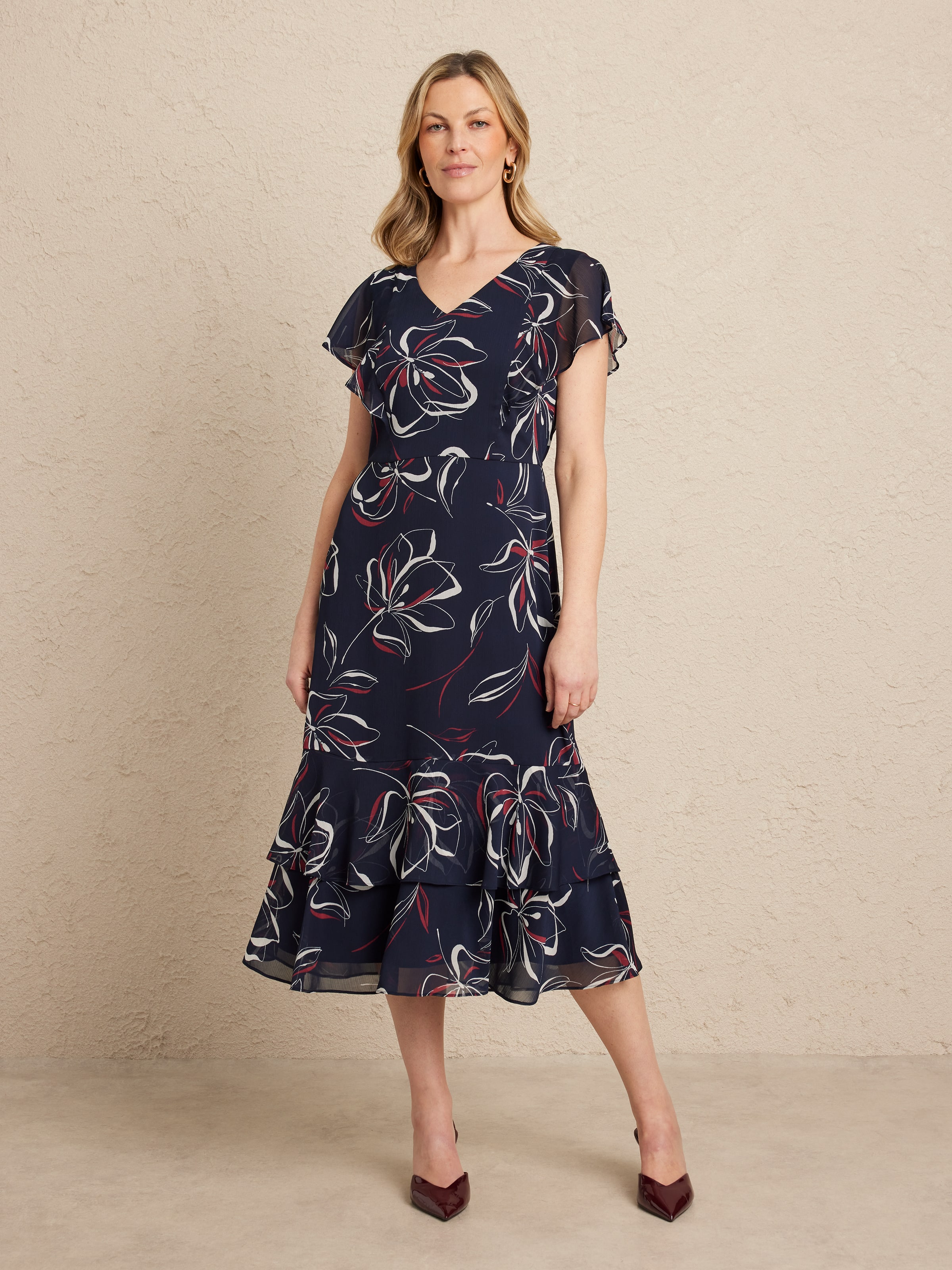 Emmy Midi Dress Floral Script - JacquiE Online