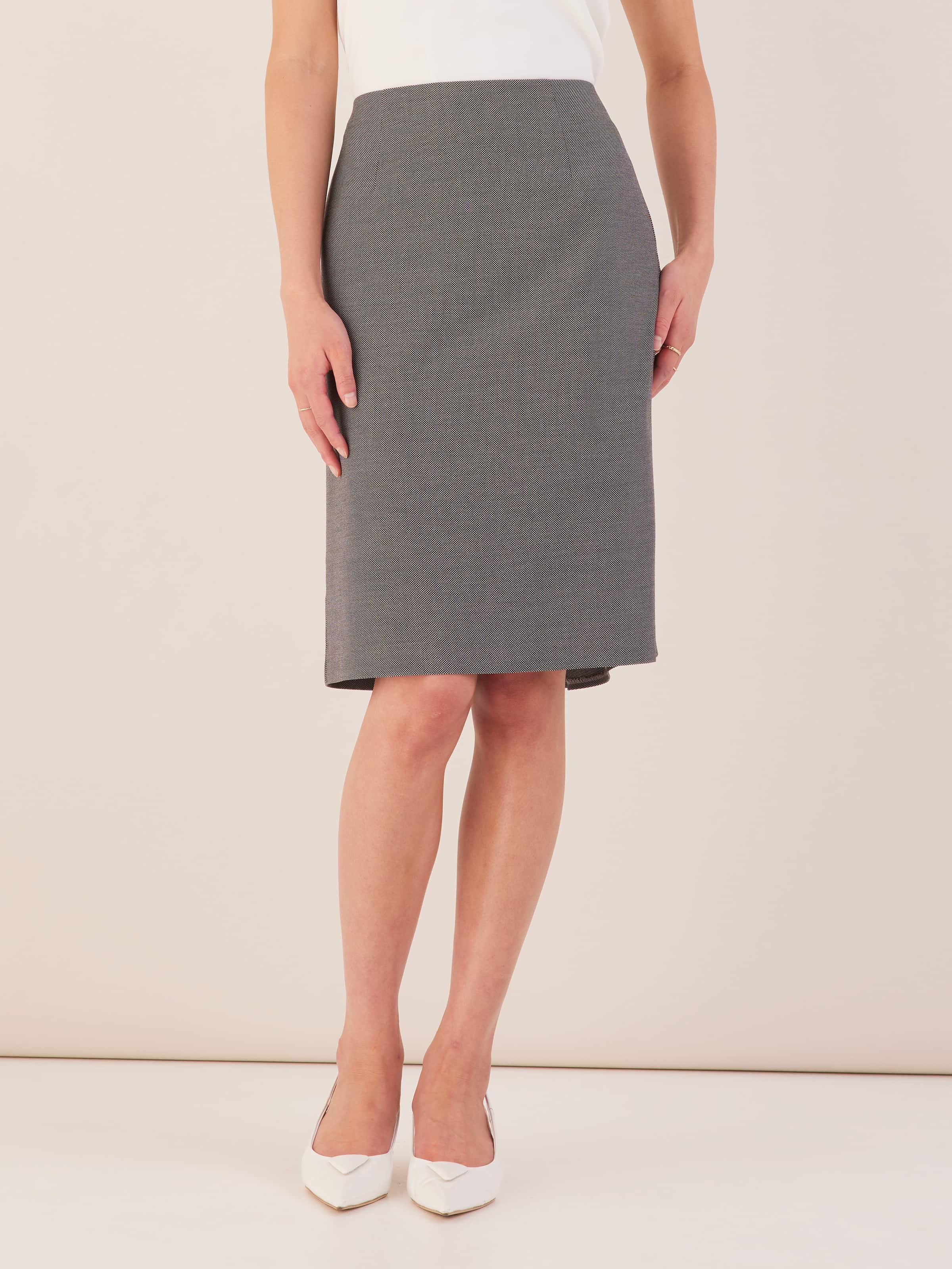 Grey Mini Texture Peplum Suit Skirt - JacquiE Online