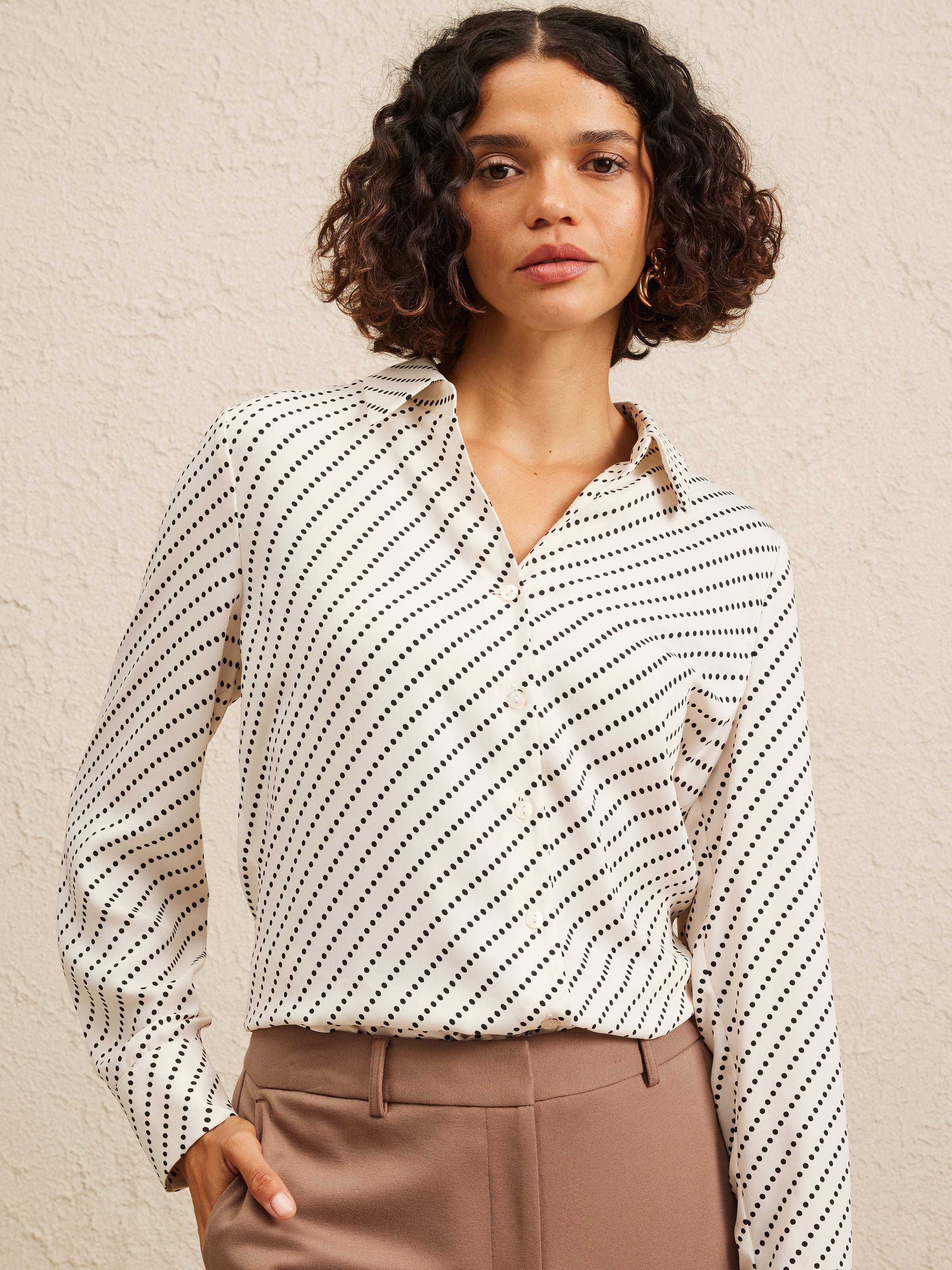 Ingrid Shirt Diagonal Spot - JacquiE Online