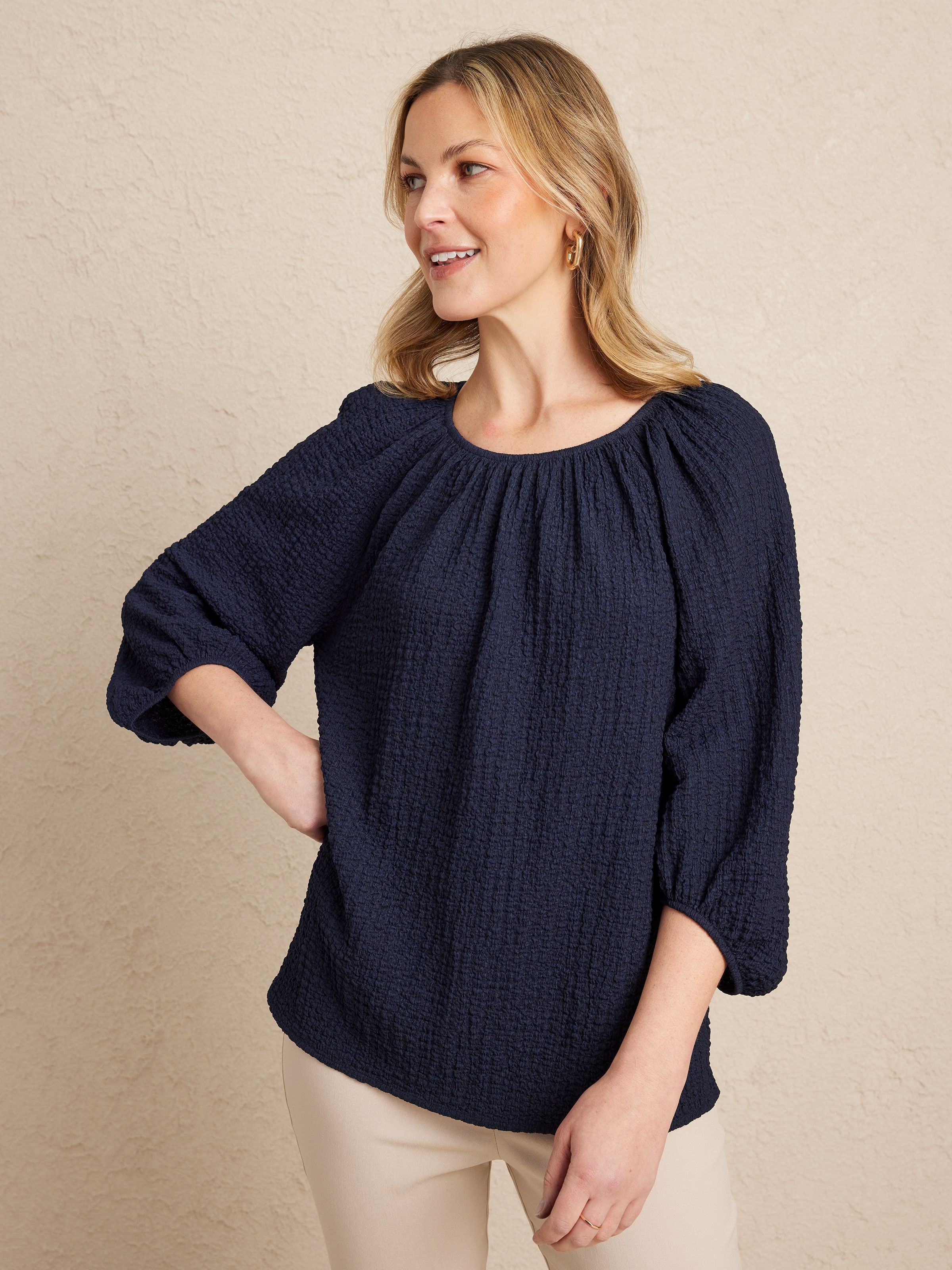 Piper Ripple Jersey Top Ink - JacquiE Online