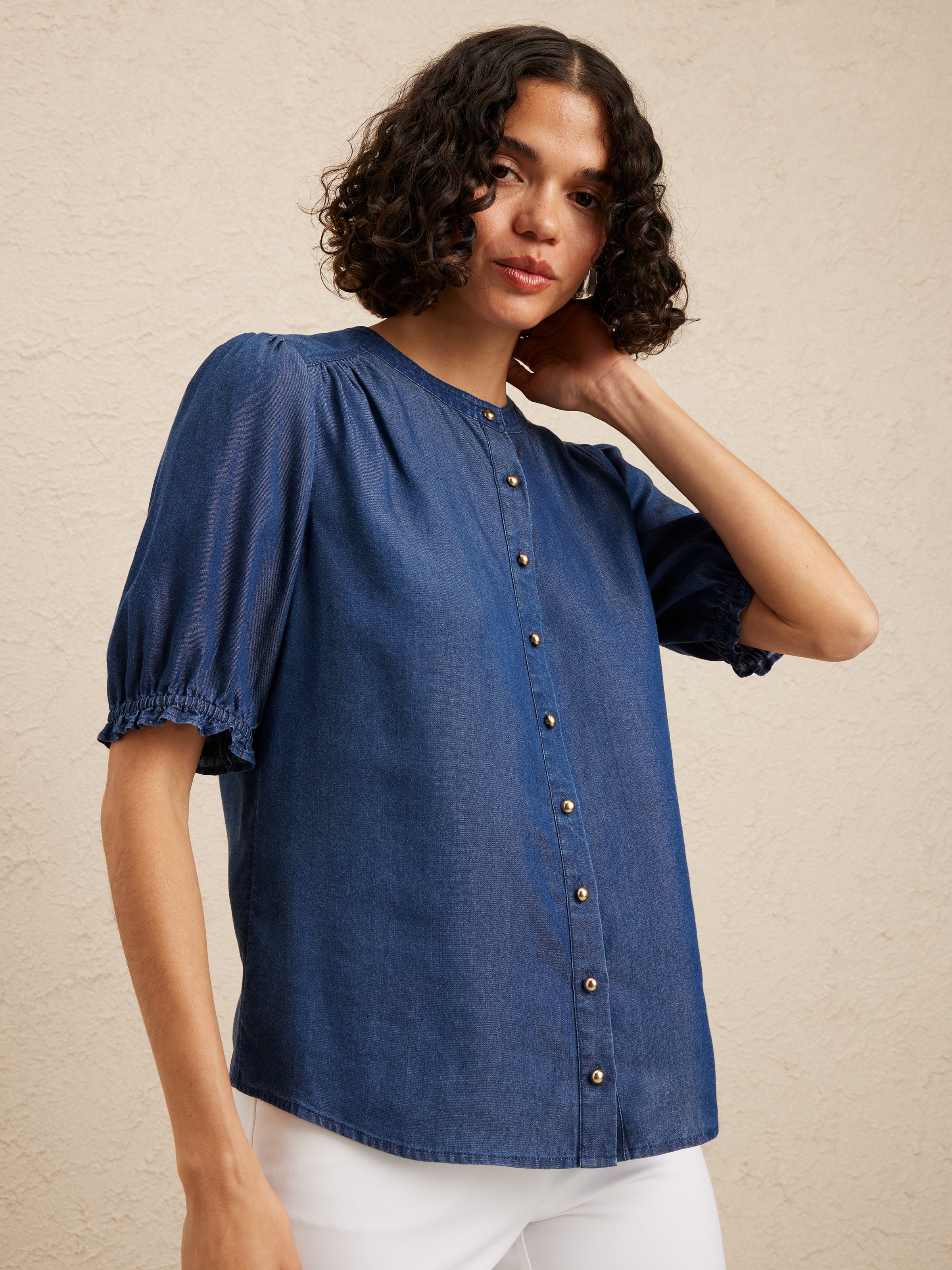 Lexi Chambray Top Chambray - JacquiE Online