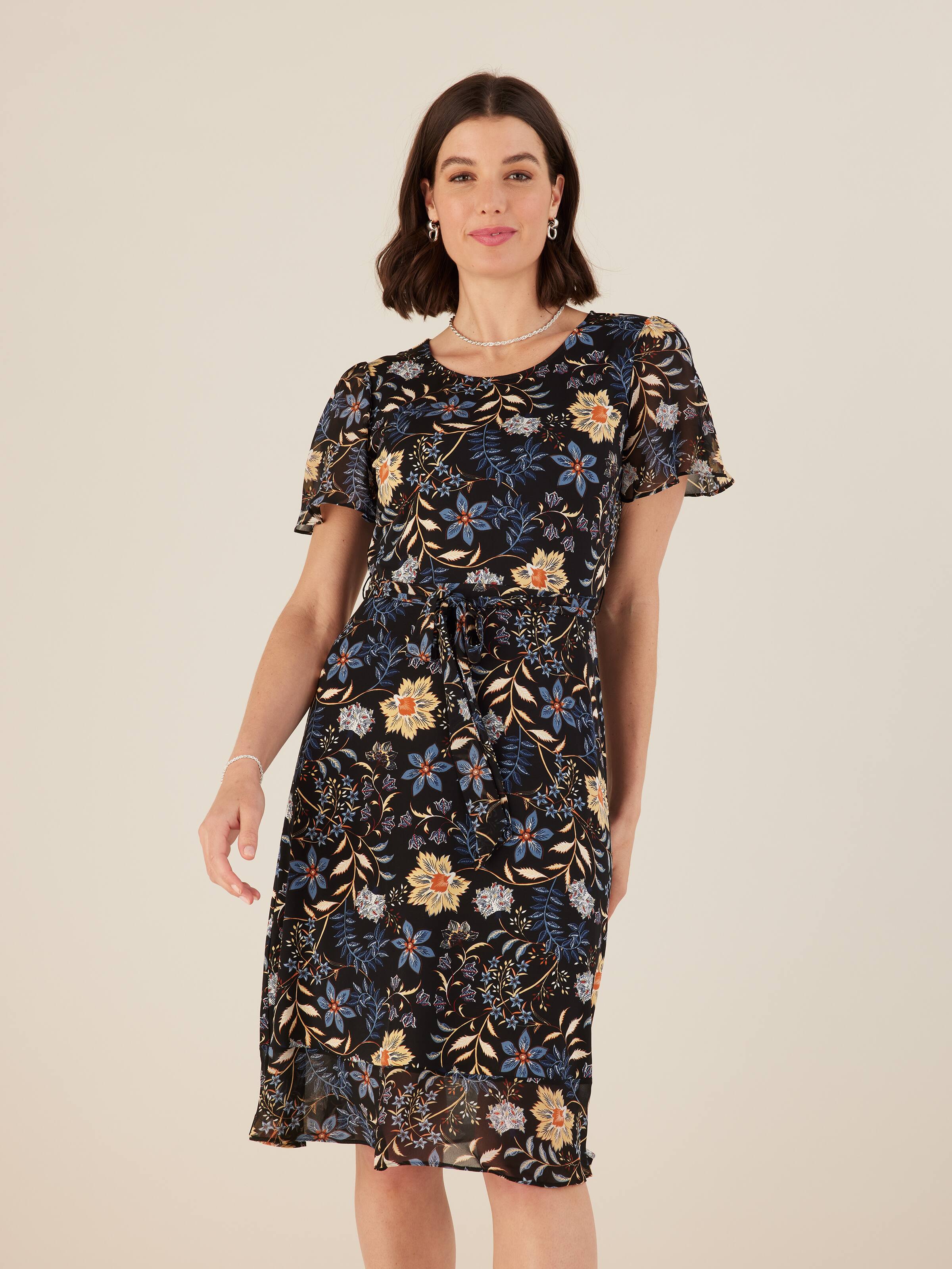 Chiffon Sleeve Megan Dress Folkloric Garden - JacquiE Online