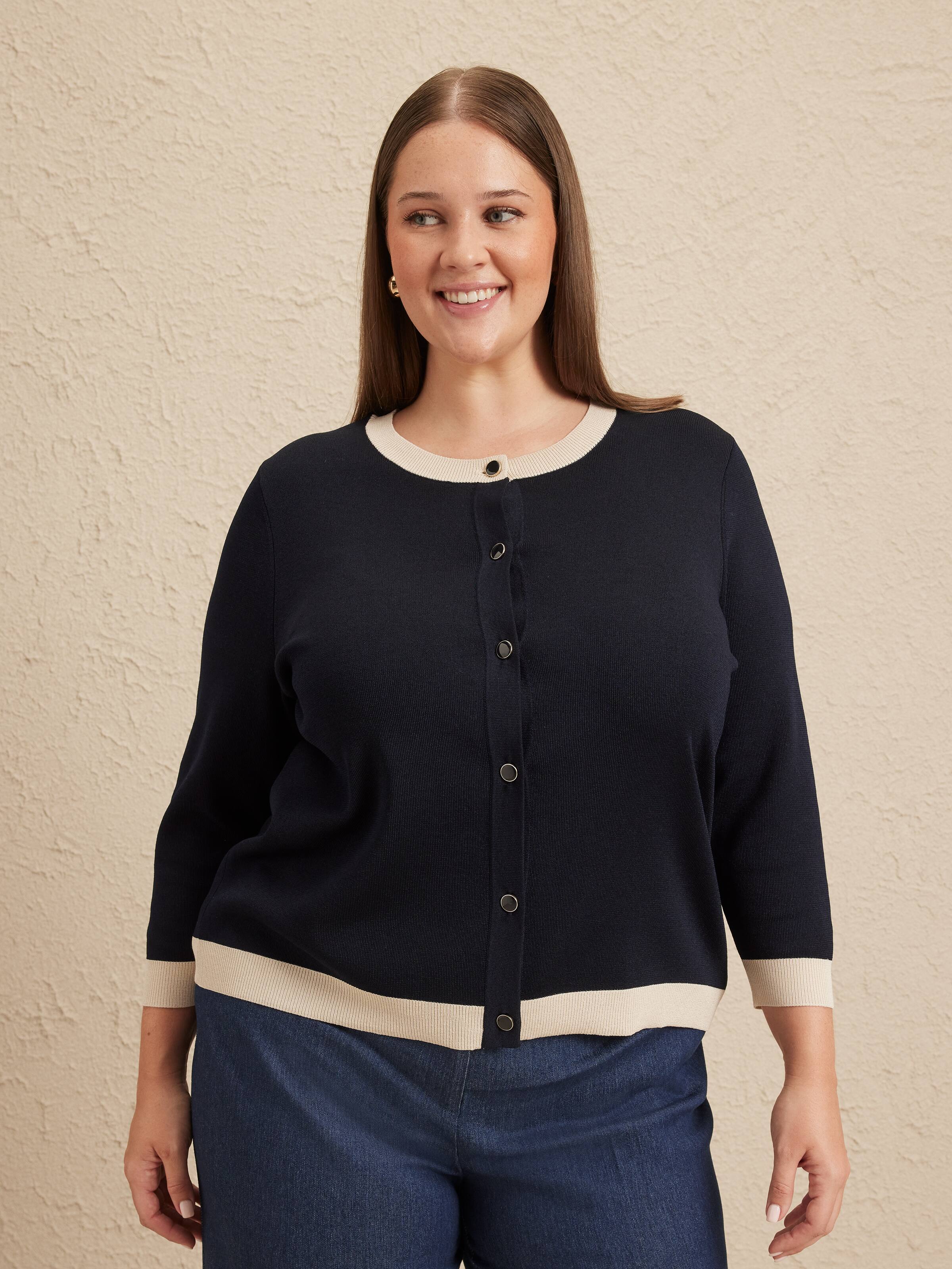 Curve Tallie Cardi Ink Buff - JacquiE Online