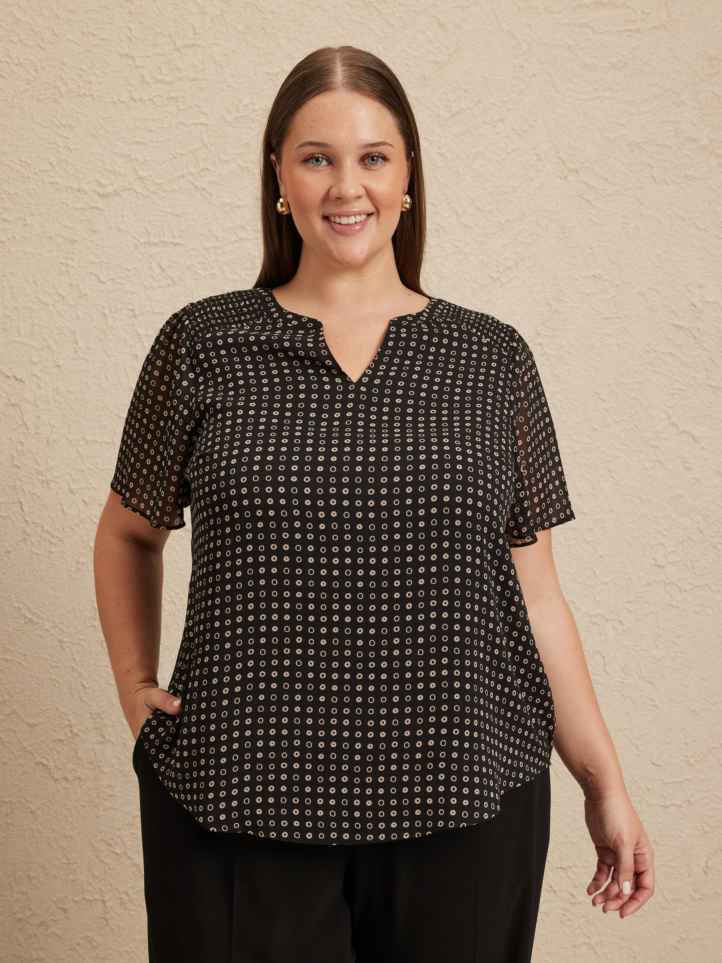 Curve Celia Blouse Black Buff Spot - Smiggle Online