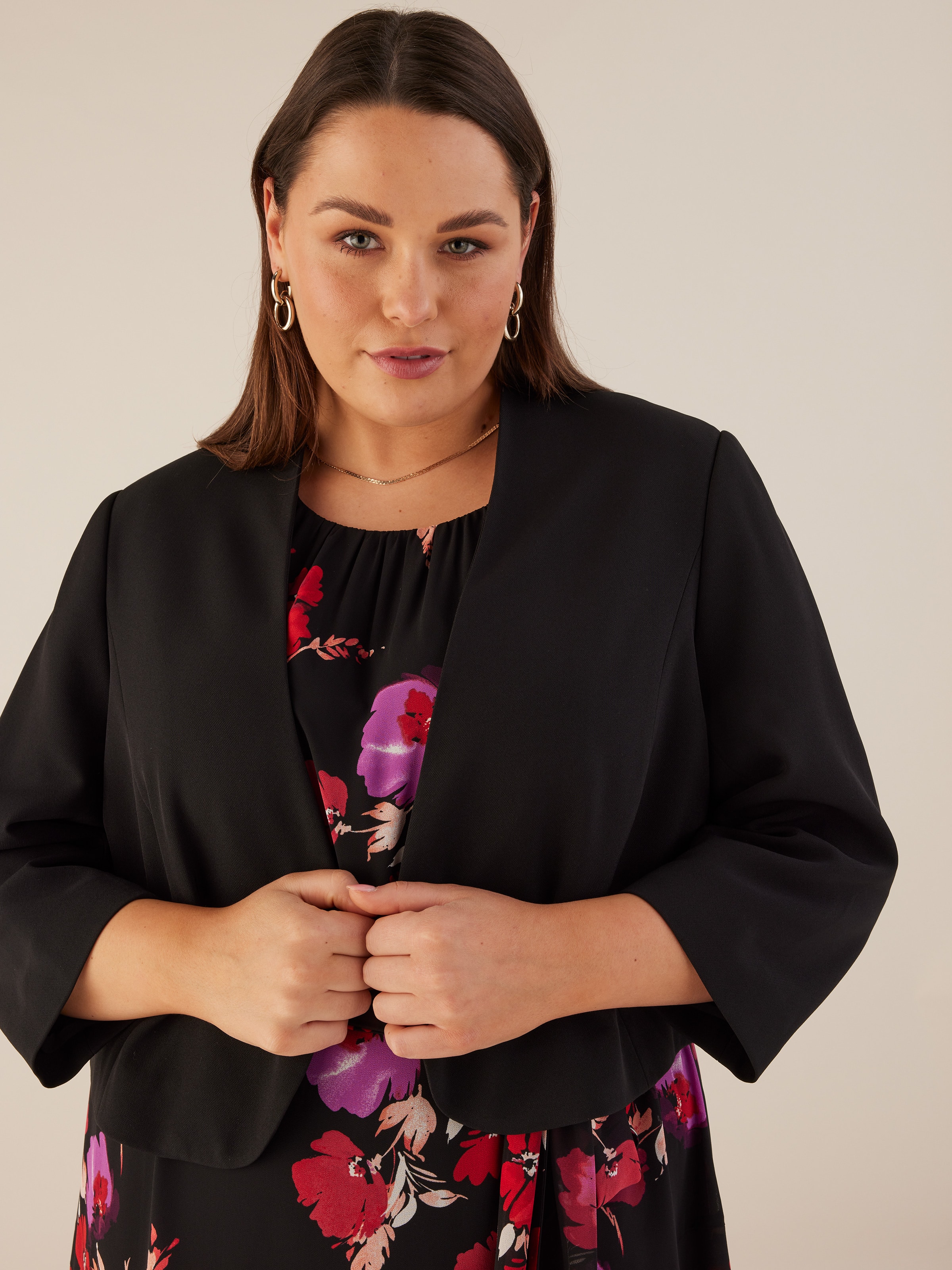 Curve Emma Crop Jacket Black - JacquiE Online