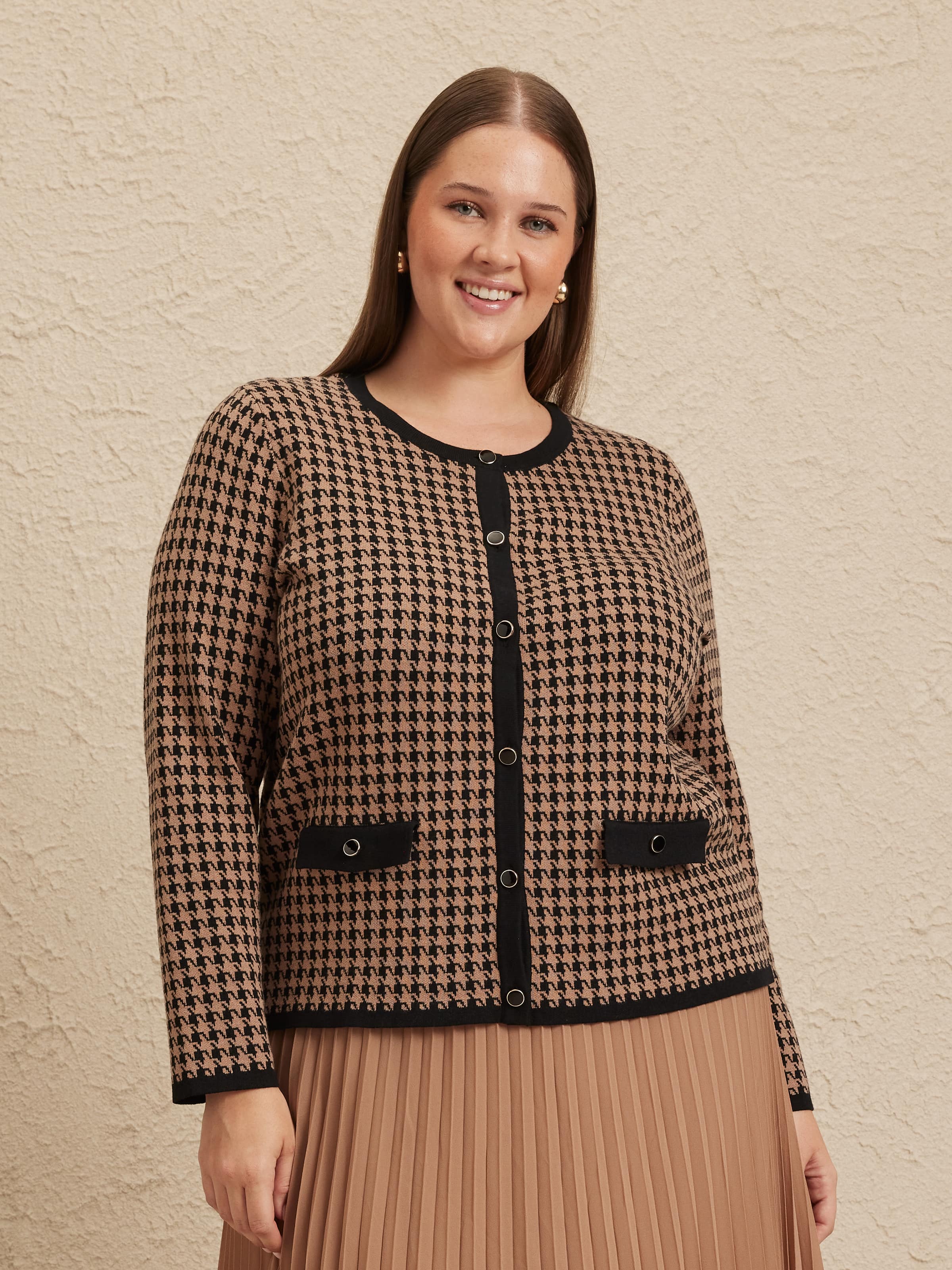 Curve Janice Houndstooth Cardi - JacquiE Online
