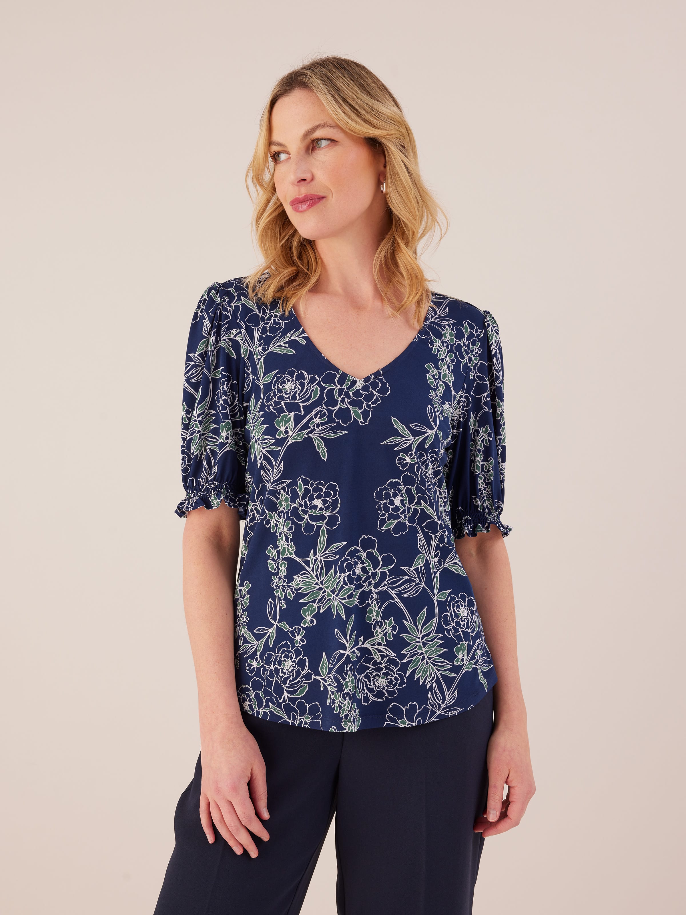 V Neck Jersey Top - JacquiE Online